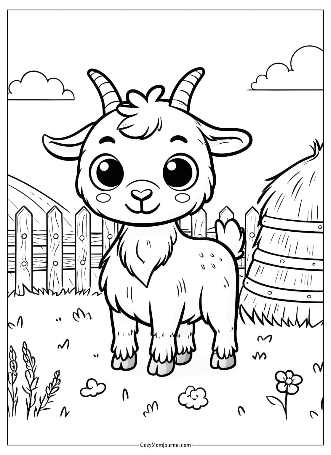 Coloring Pages with Farm Animals - Free Printables