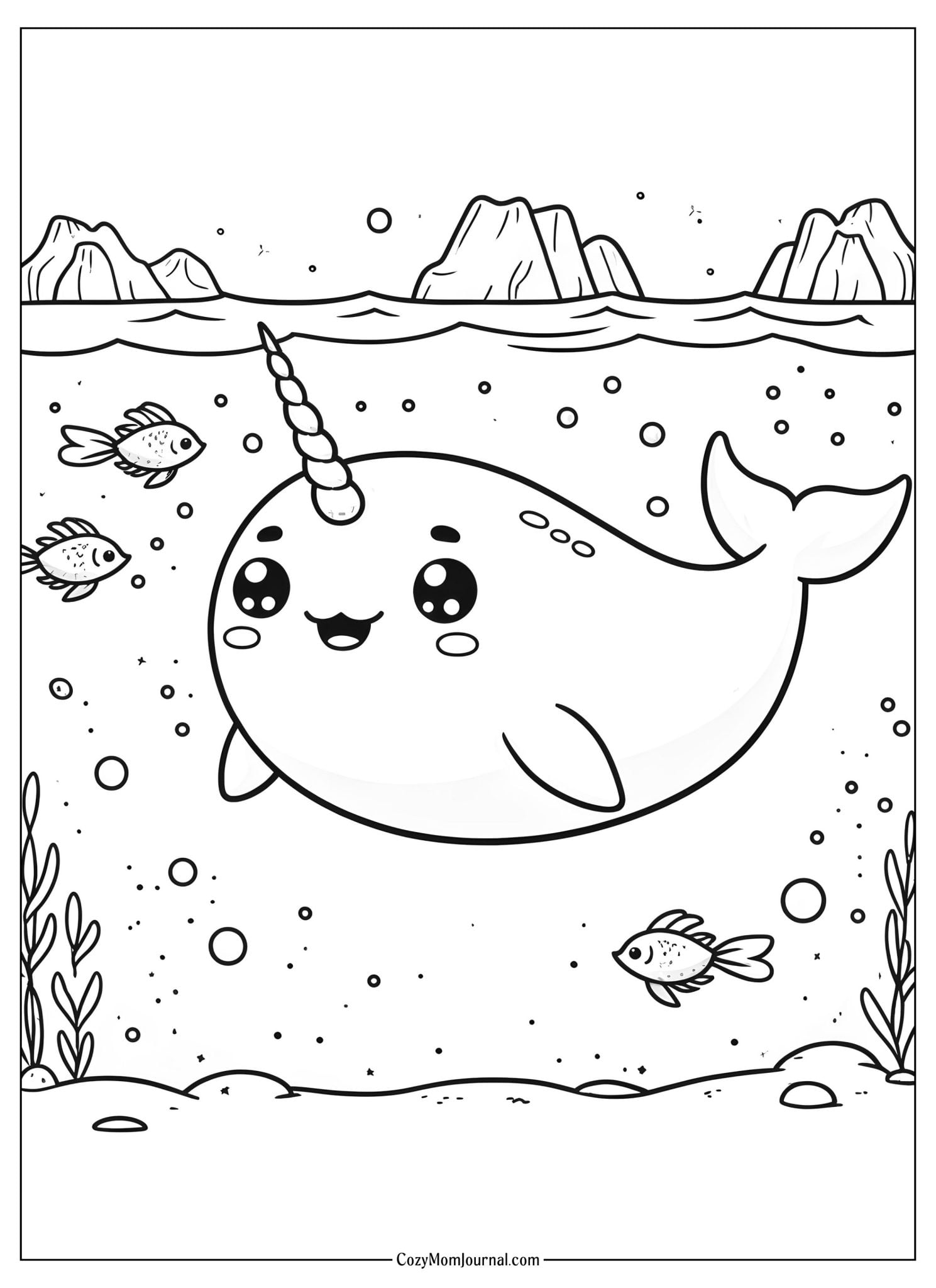 20 Free Printable Coloring Pages - Underwater & Ocean life