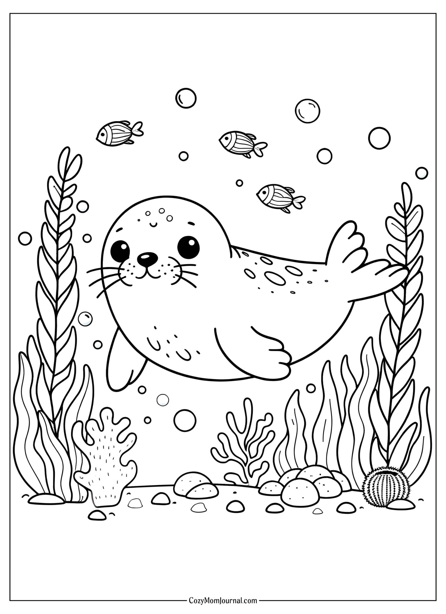 20 Free Printable Coloring Pages - Underwater & Ocean life