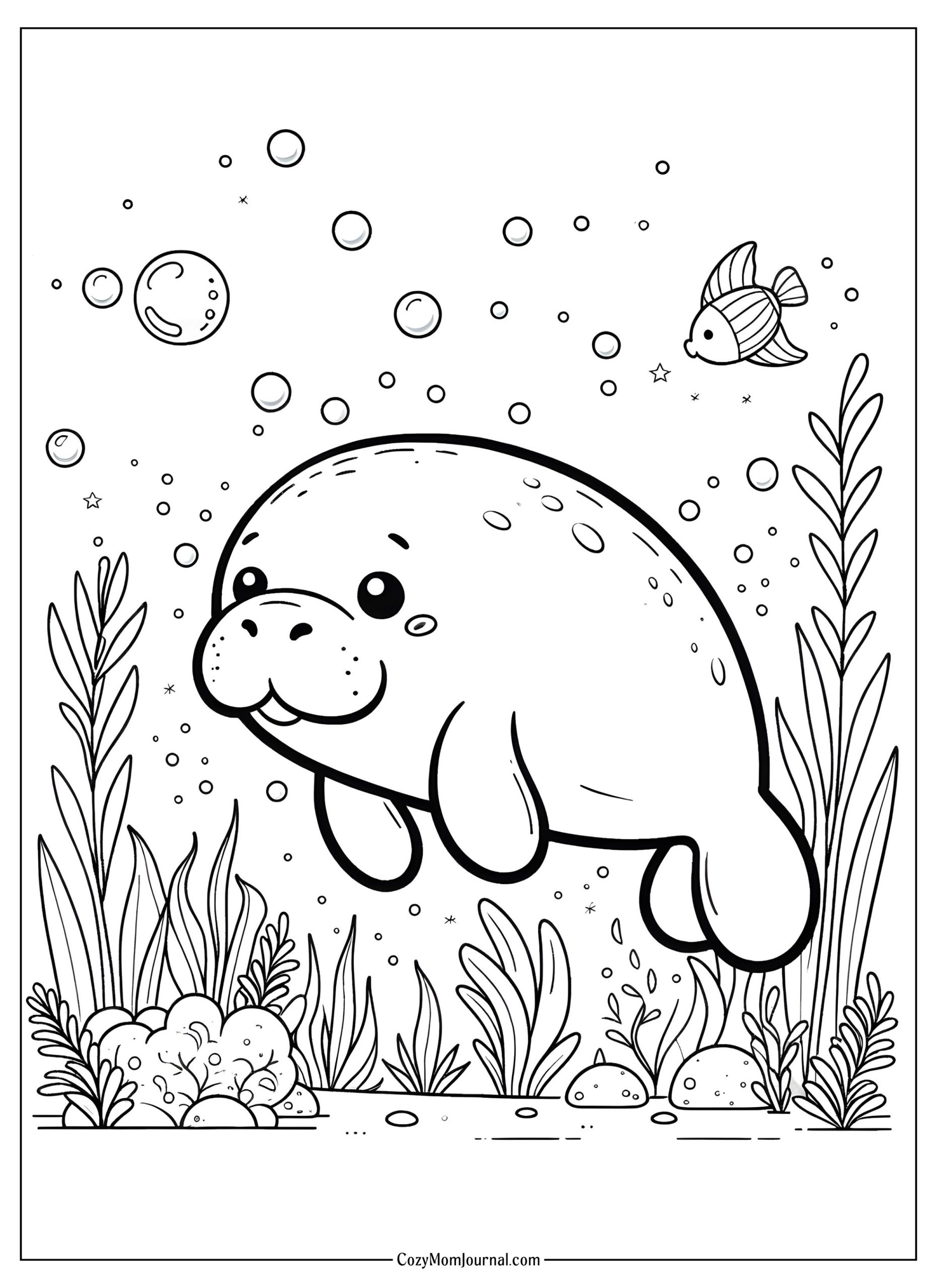 20 Free Printable Coloring Pages - Underwater & Ocean life