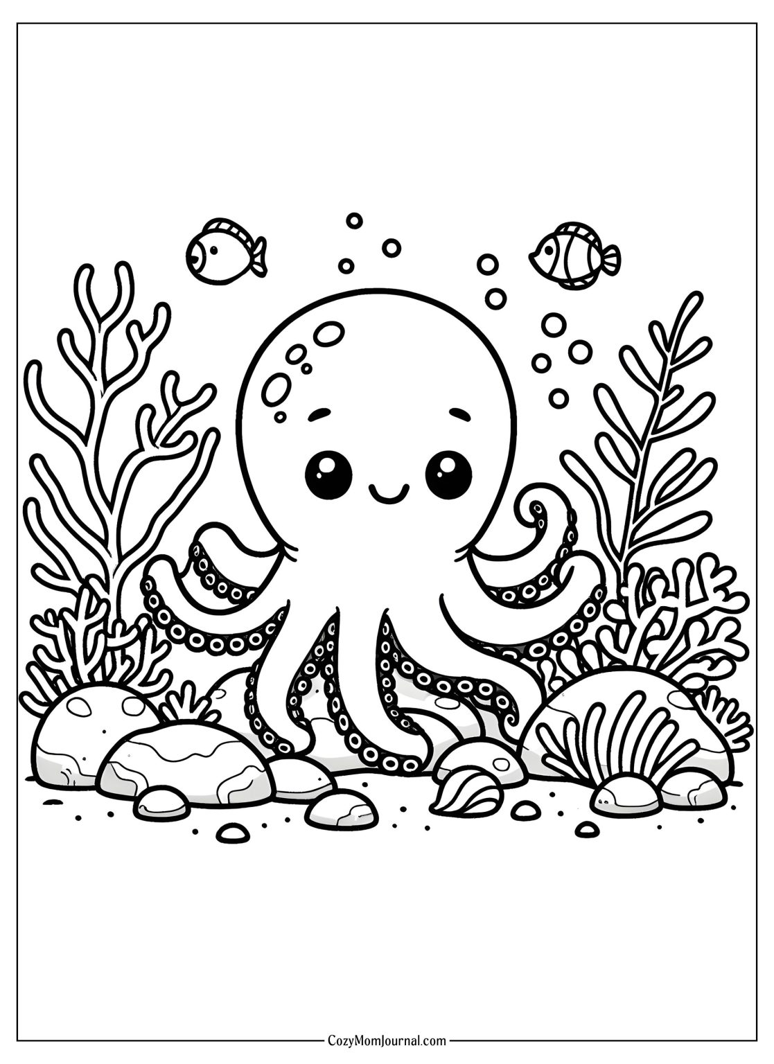 20 Free Printable Coloring Pages - Underwater & Ocean life