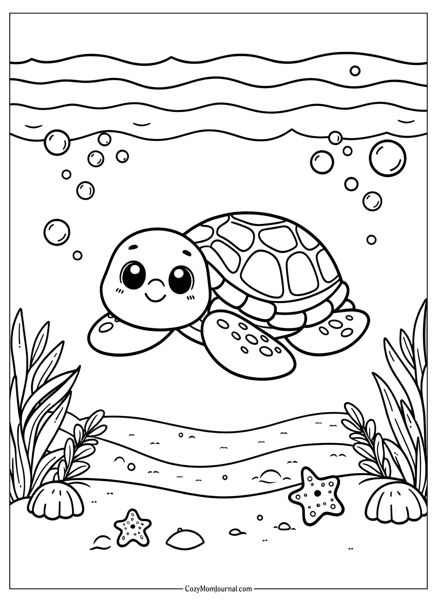 20 Free Printable Coloring Pages - Underwater & Ocean life