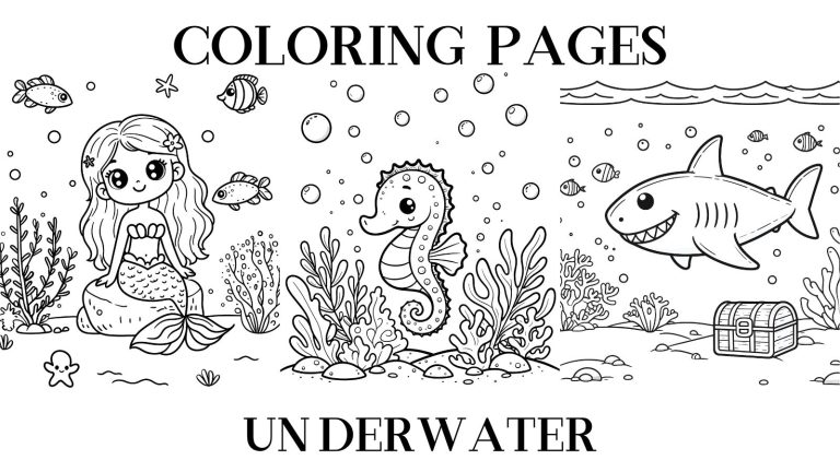 20 Free Printable Coloring Pages - Underwater & Ocean life
