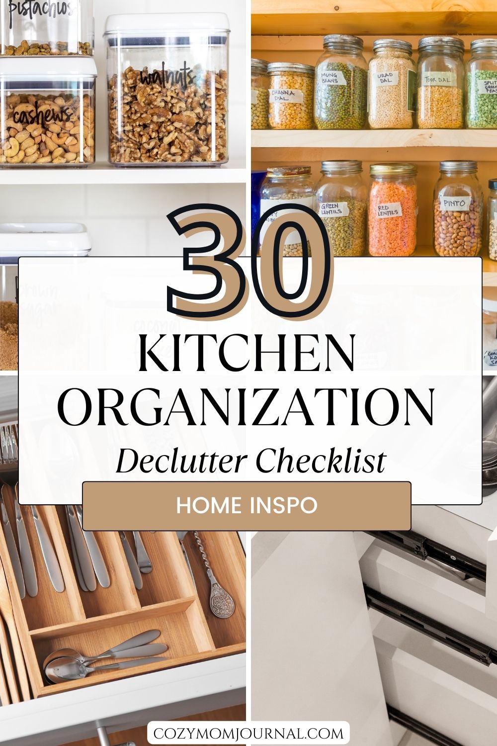 30 Kitchen Organization Ideas and Declutter Checklist
