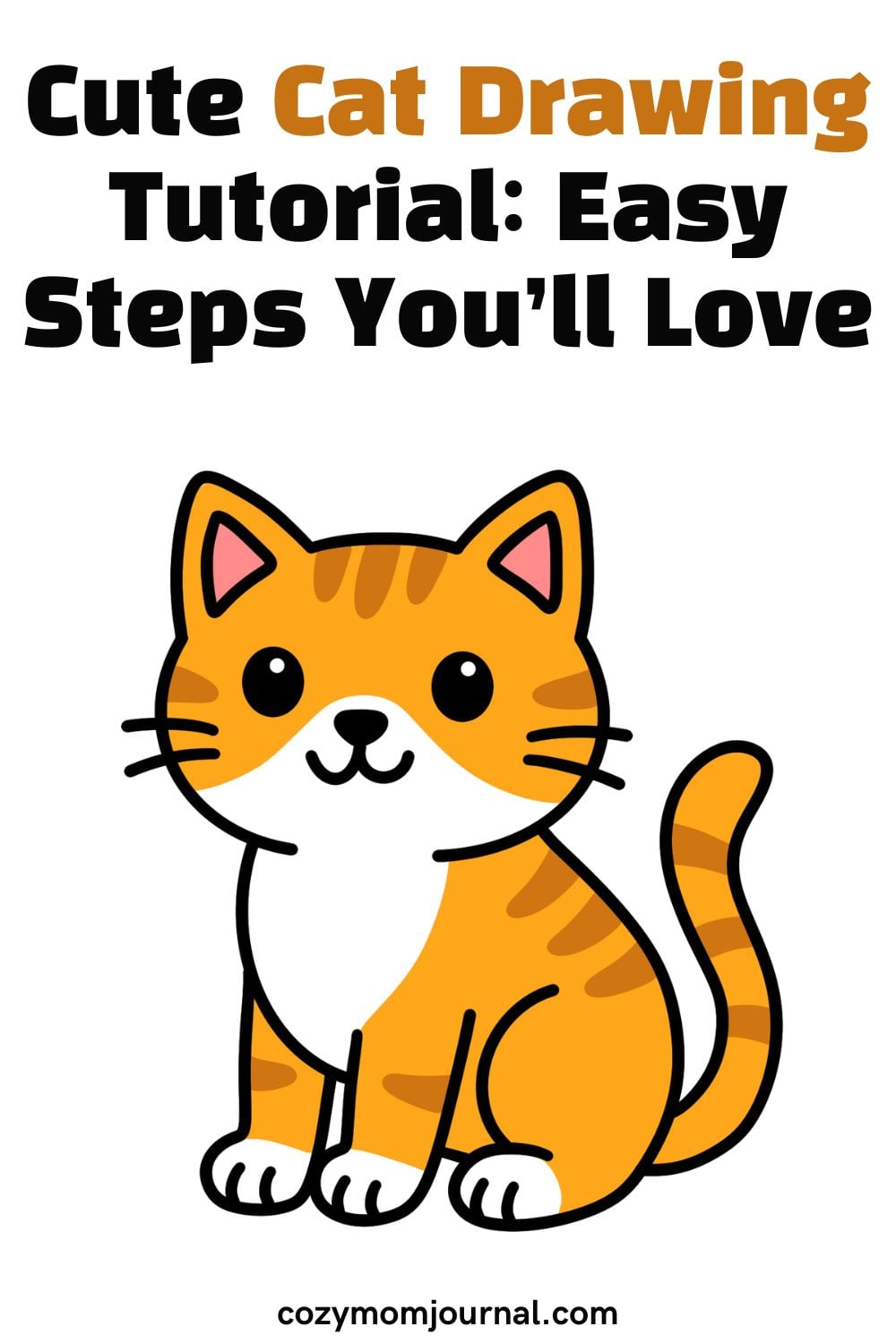 Cute Cat Drawing – How to Draw a Cat Step by Step