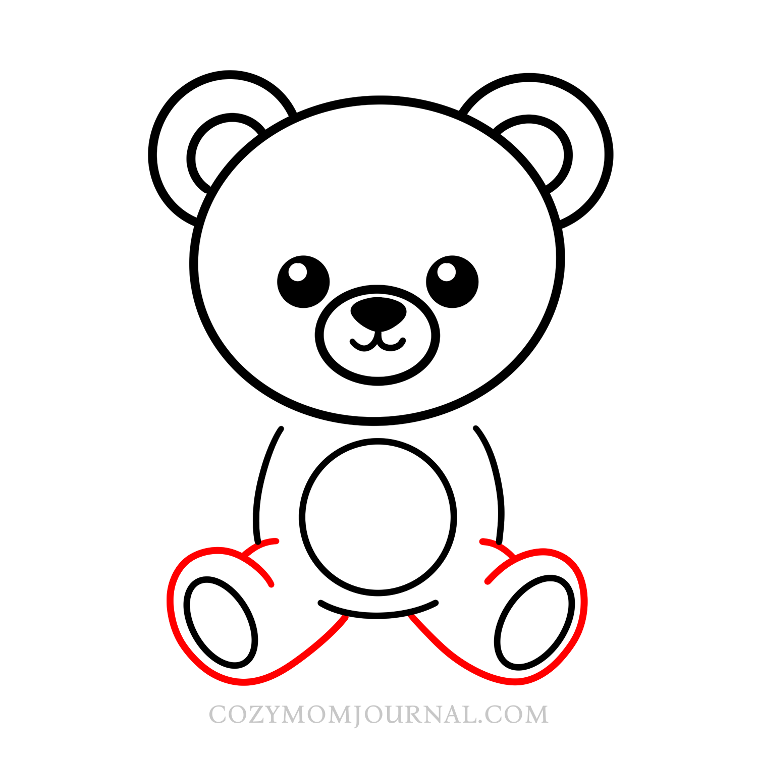Cute Bear Drawing – How to Draw a Bear Step by Step