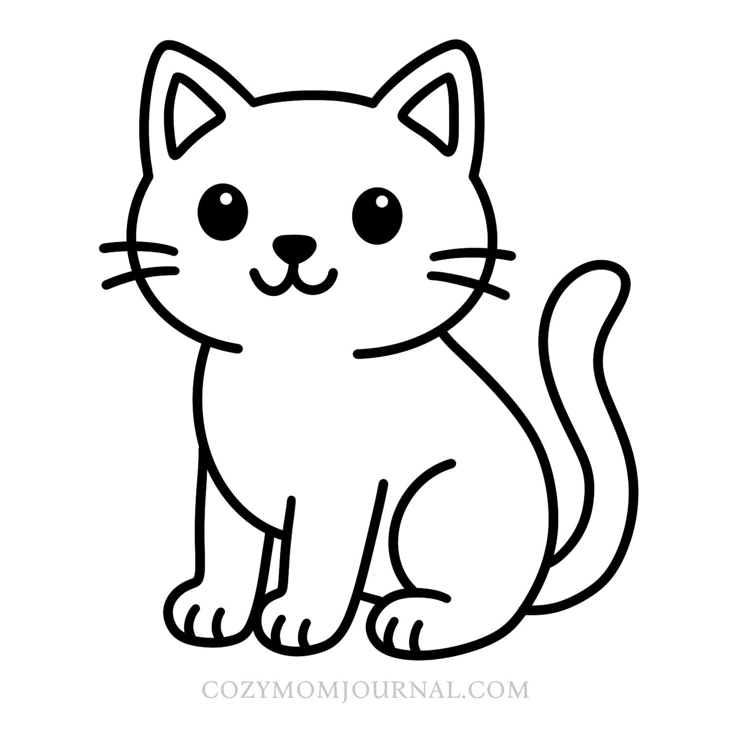 Cute Cat Drawing – How to Draw a Cat Step by Step