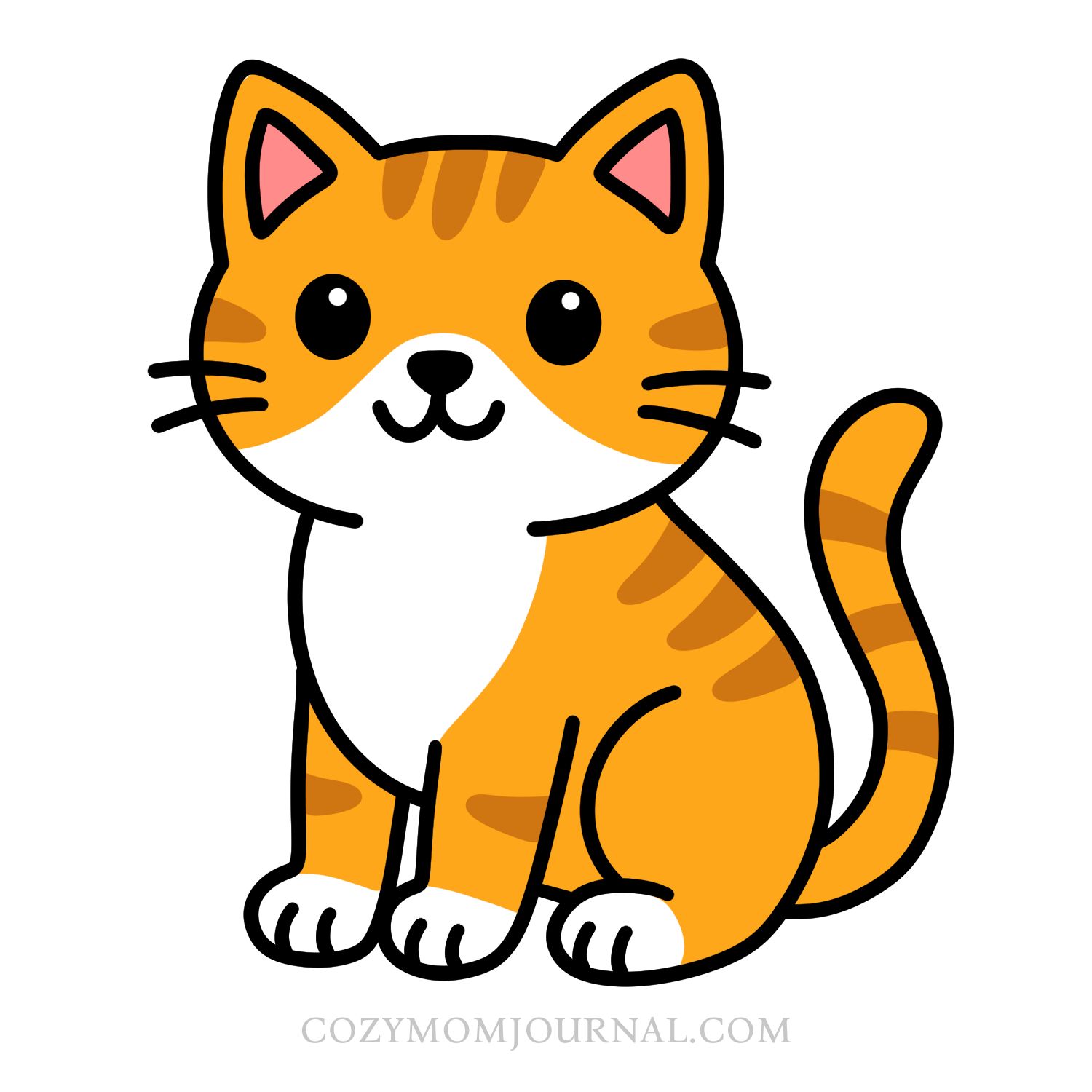 Cute Cat Drawing – How to Draw a Cat Step by Step