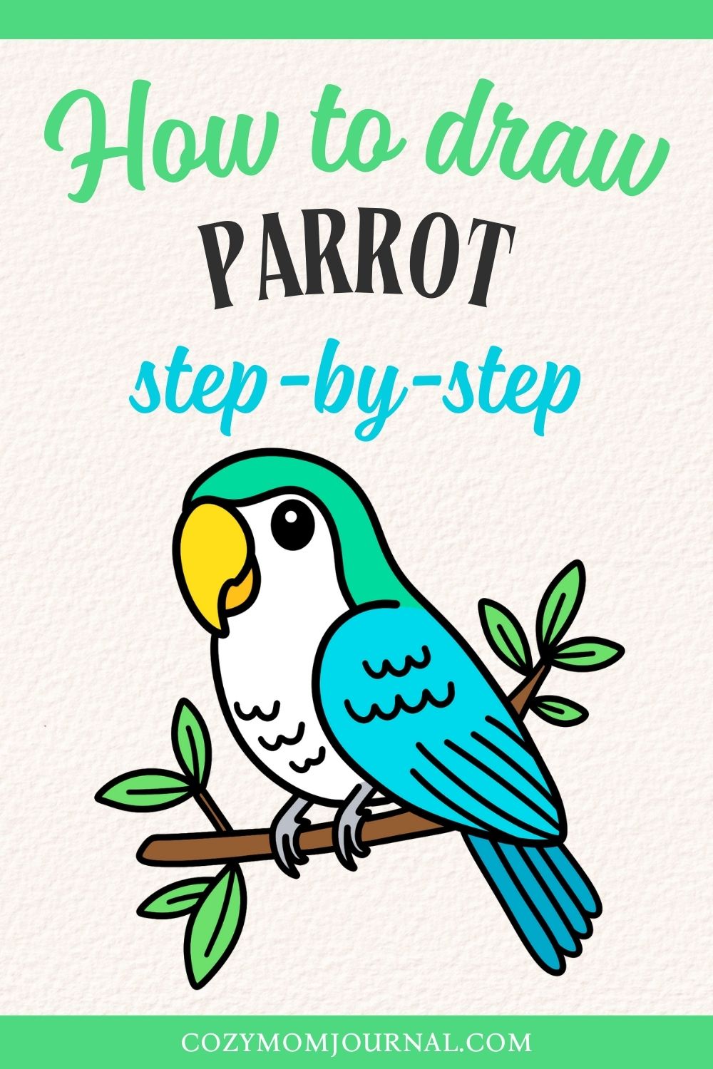 How to Draw a Parrot – Parrot Drawing Step-by-Step Tutorial