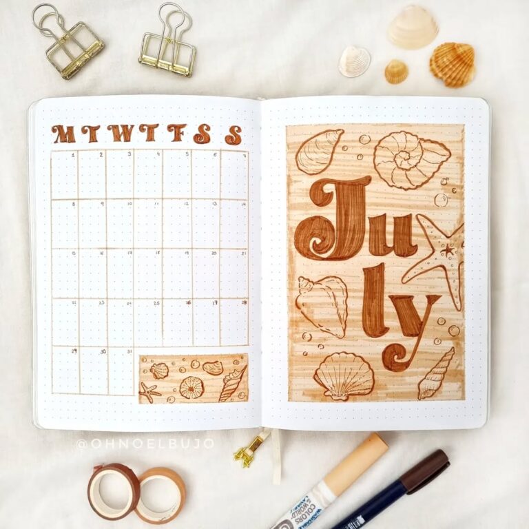 Stunning July Bullet Journal Ideas You Need this Month