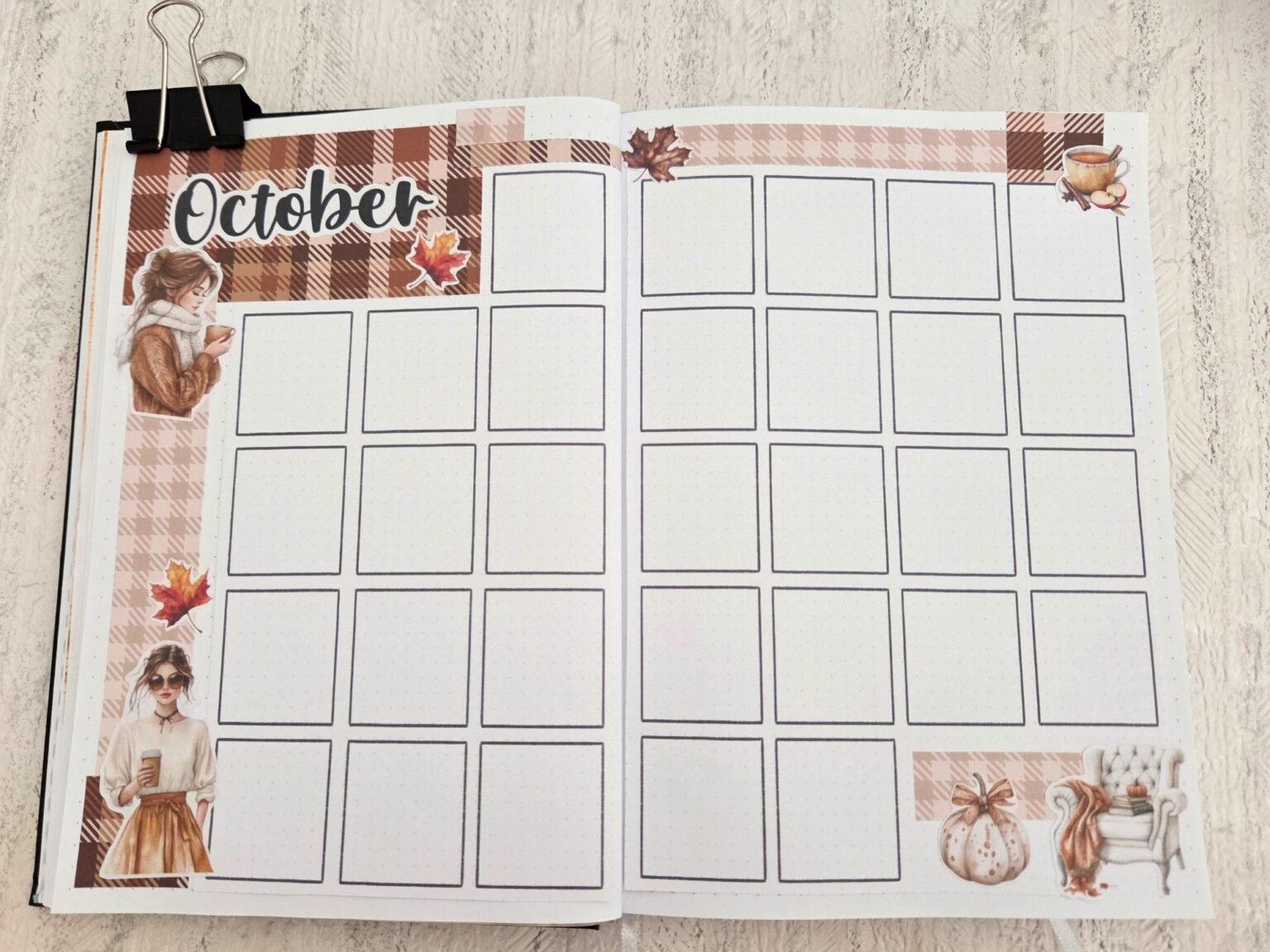 October Bullet Journal Monthly Spread Tutorial – Cozy Fall Theme