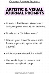 October Journal Prompts for Creativity - CozyMomJournal