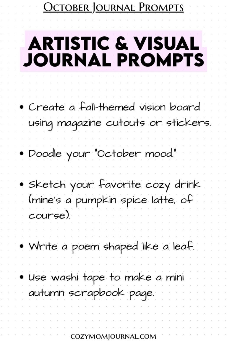 October Journal Prompts for Creativity - CozyMomJournal