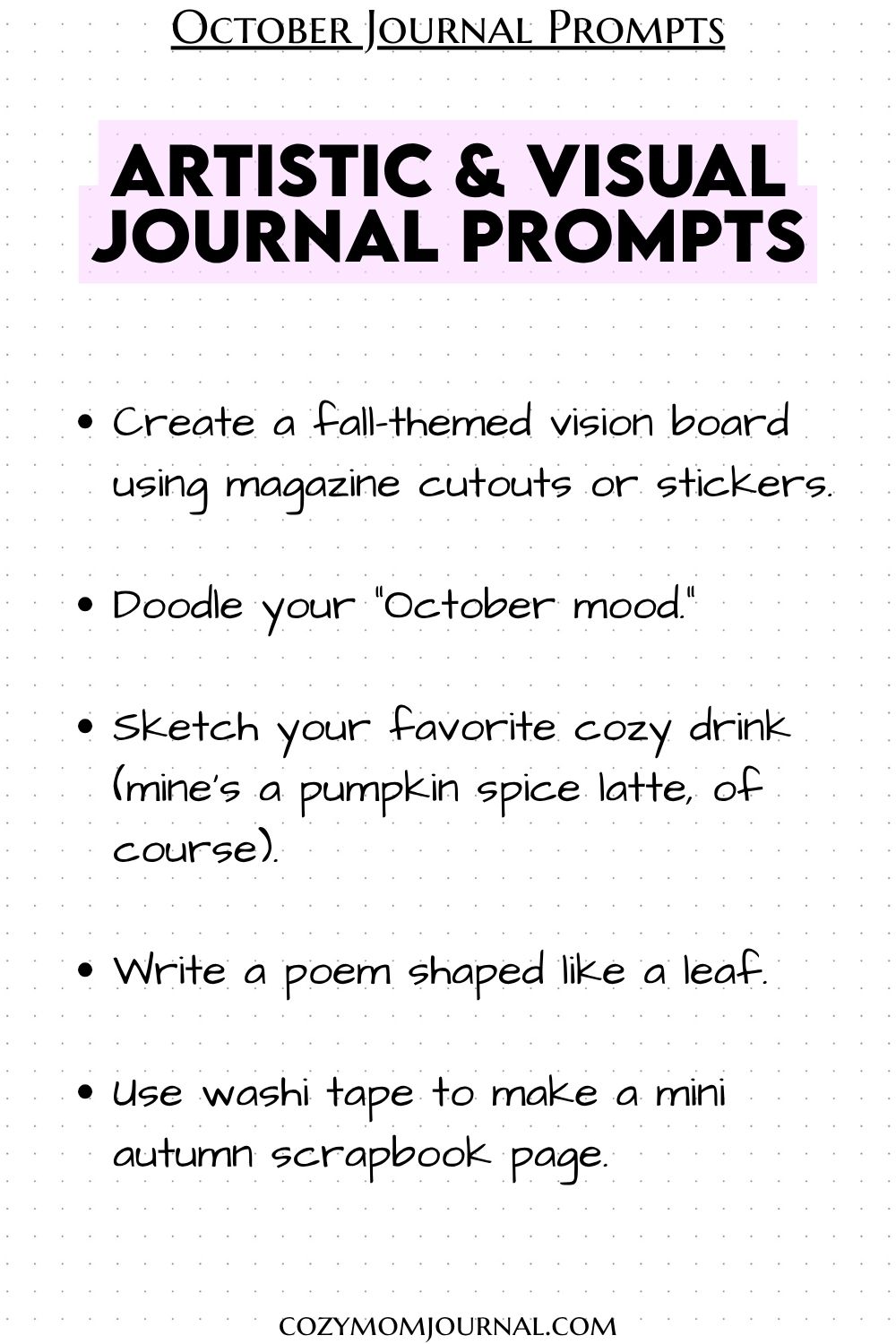 October Journal Prompts for Creativity - CozyMomJournal